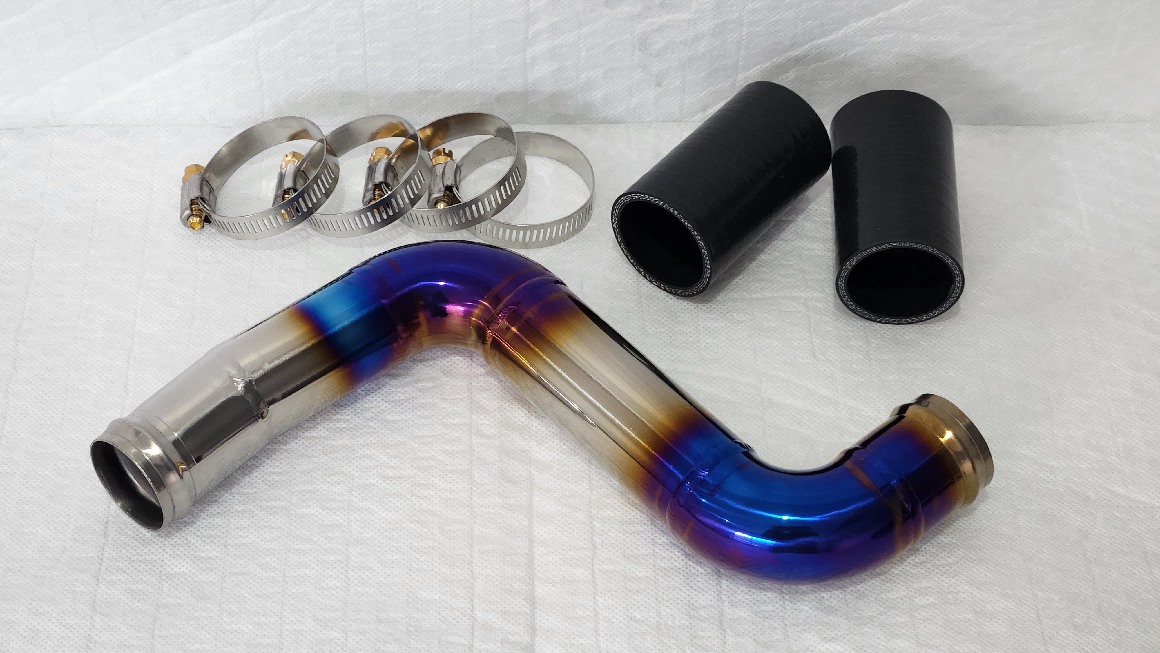 Evo 7-9 Titanium Top Radiator Pipe – HookerFab Fabrication